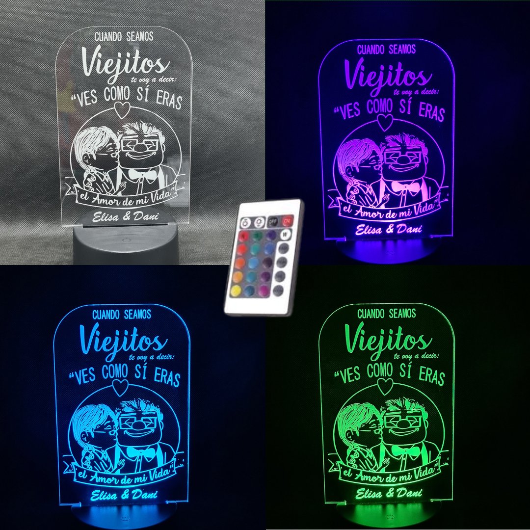 Lámpara LED Personalizada - Regalo Romántico con 16 Colores y Control ...